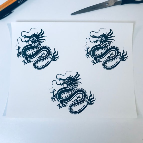 Dragon Tattoo Dragon Temporary Tattoo Dragon Fake Tattoo for | Etsy