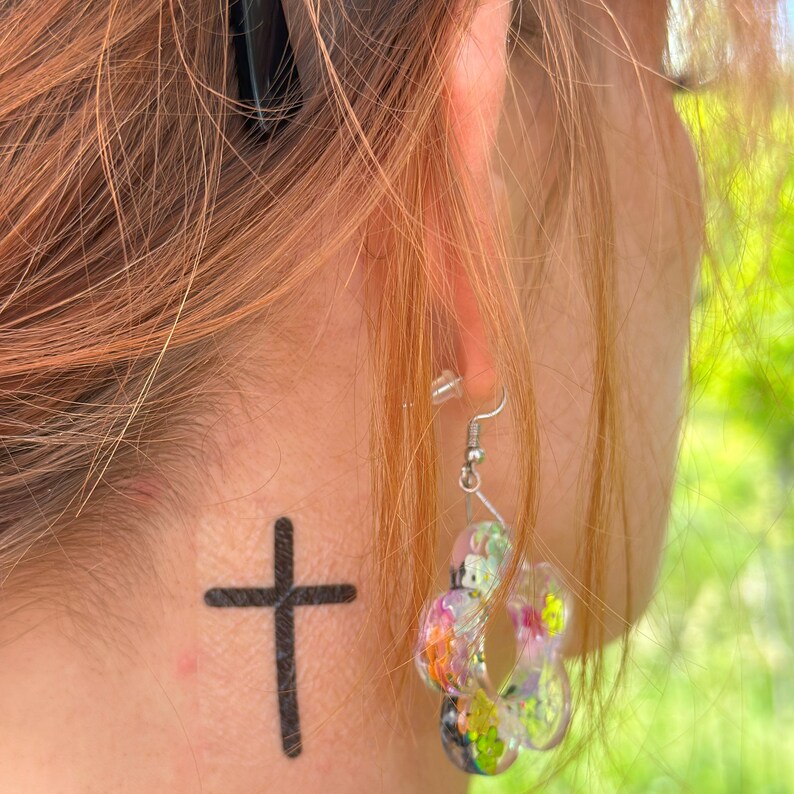 Cross Tattoo Fake Tattoo Black and White Cross Tattoo - Etsy