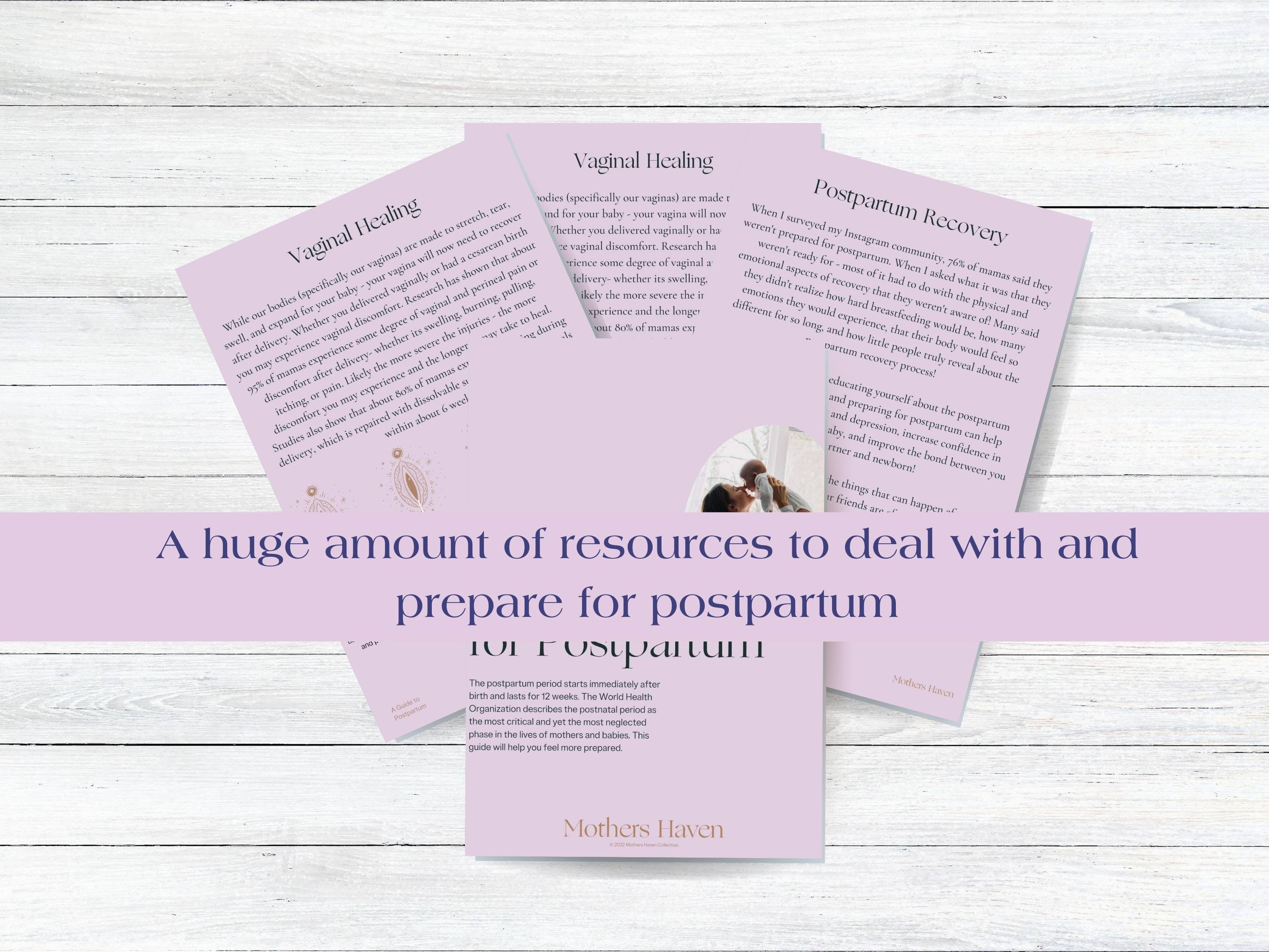 Printable Postpartum Guide | Pregnancy Self-care Guide | Postpartum ...