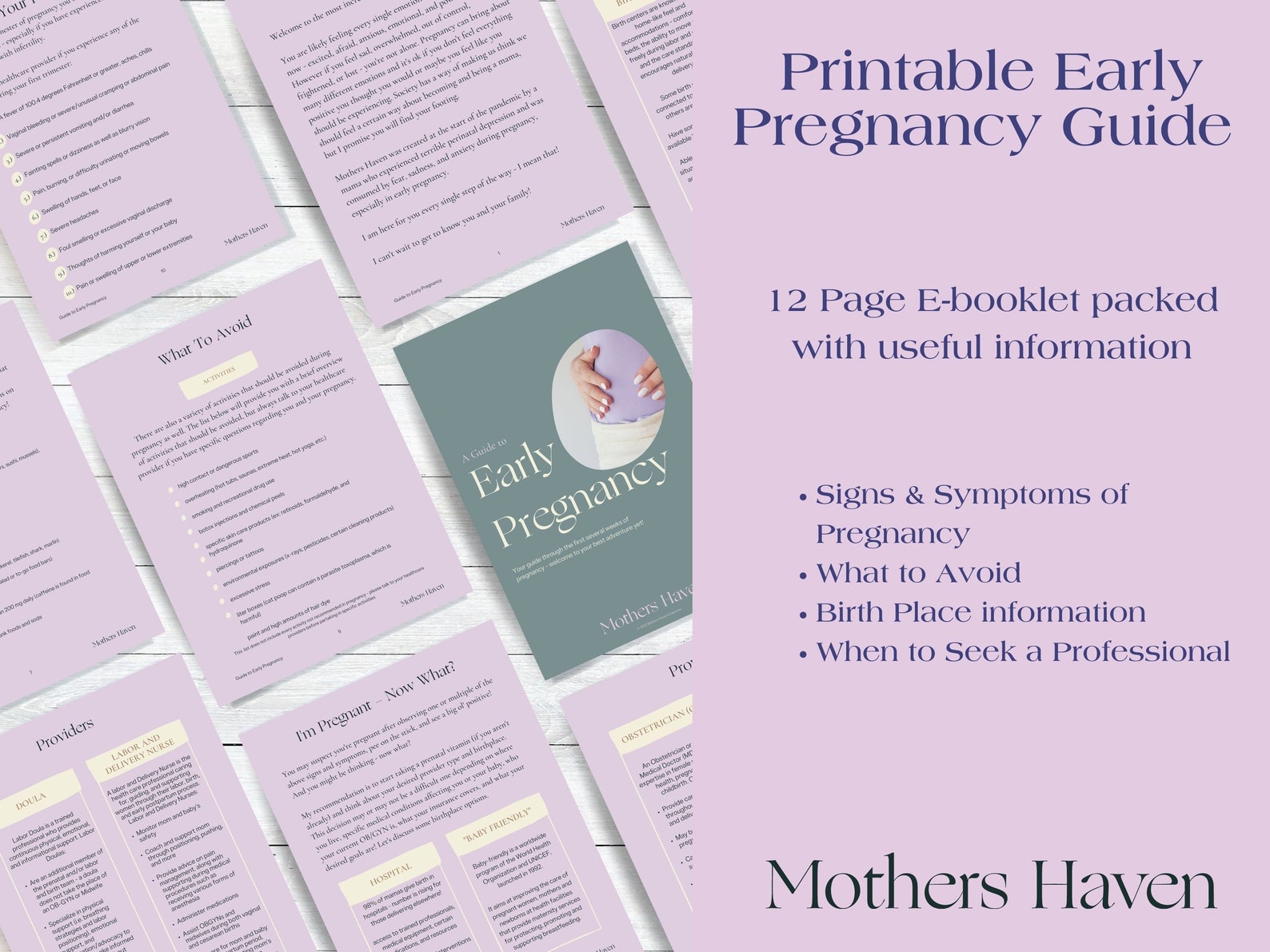 Printable Early Pregnancy Guide | Pregnancy Guide | New Mom Guide ...