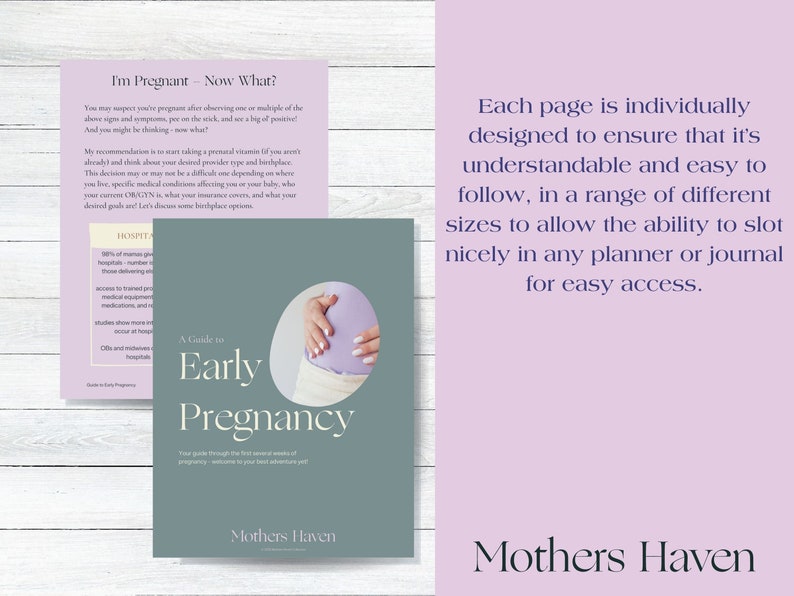 Printable Early Pregnancy Guide | Pregnancy Guide | New Mom Guide ...