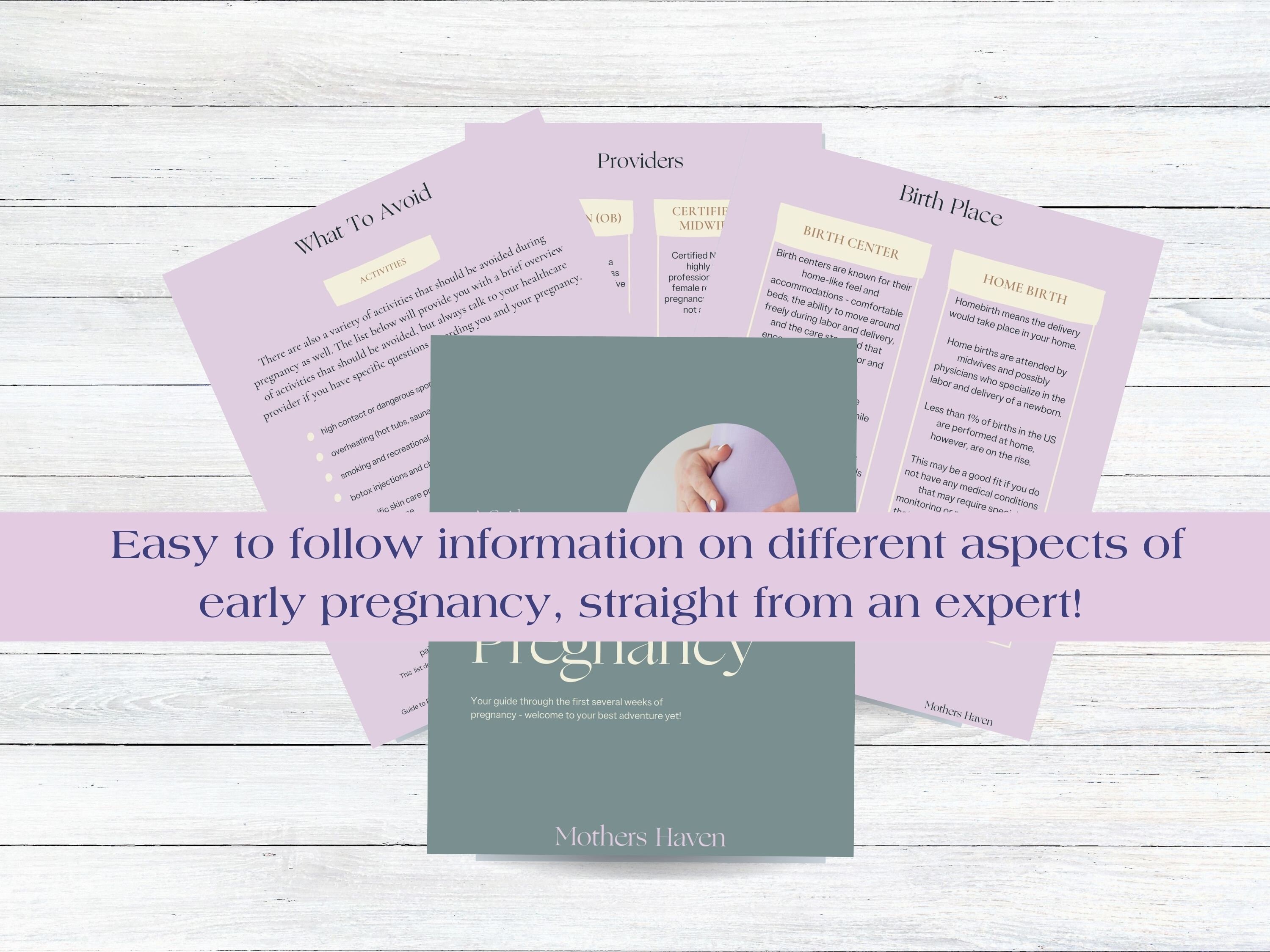 Printable Early Pregnancy Guide | Pregnancy Guide | New Mom Guide ...