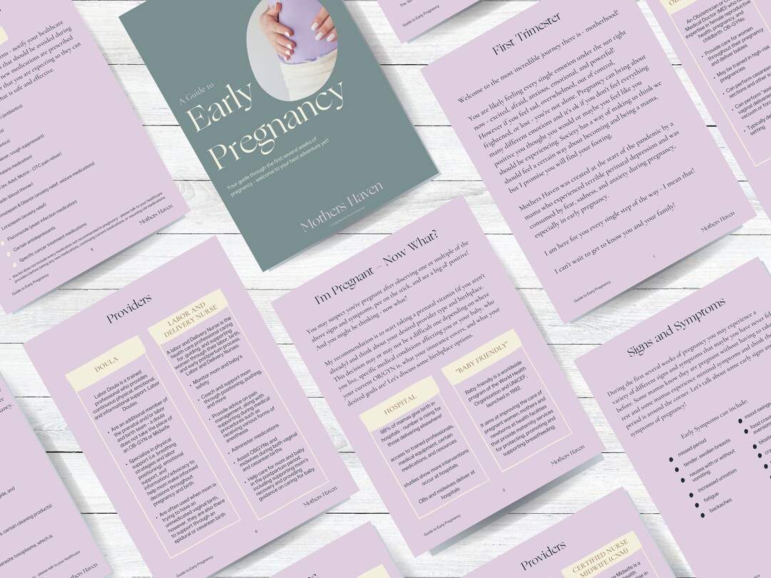 Printable Early Pregnancy Guide | Pregnancy Guide | New Mom Guide ...