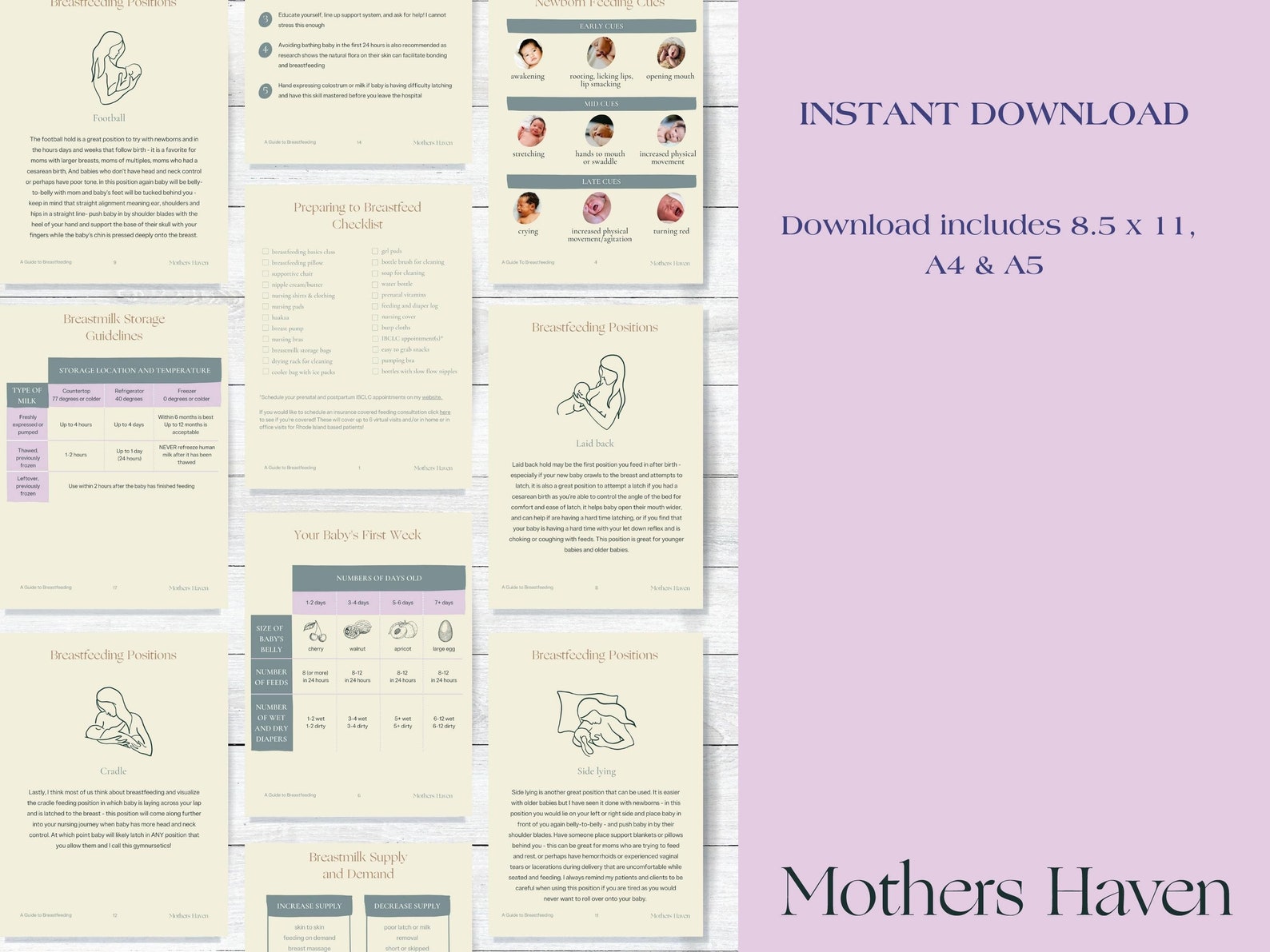 Printable Breastfeeding Guide | Breastfeeding Guide | Pregnancy Must ...