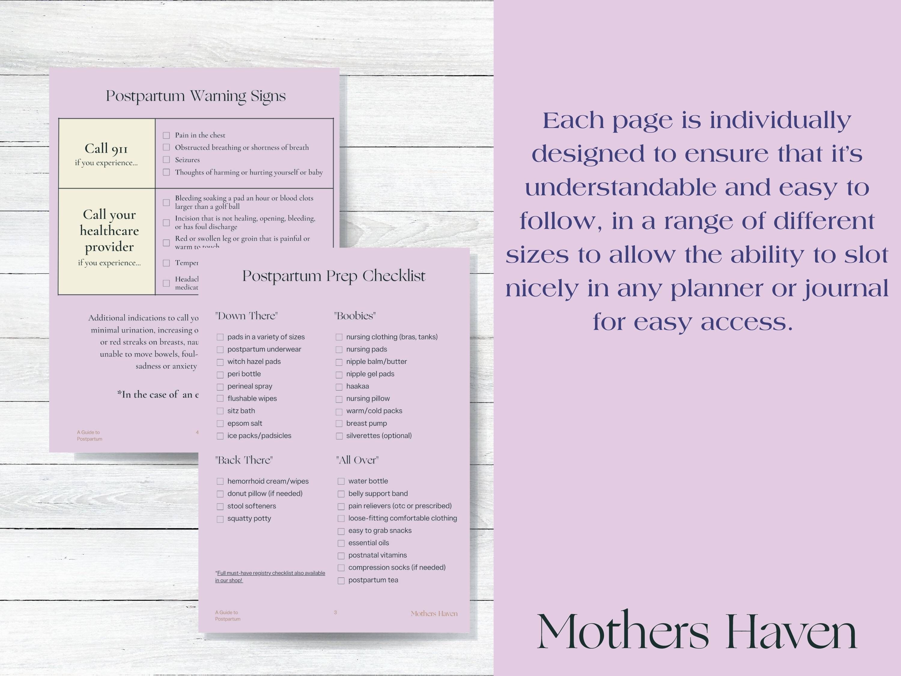 Printable Postpartum Guide | Pregnancy Self-care Guide | Postpartum ...