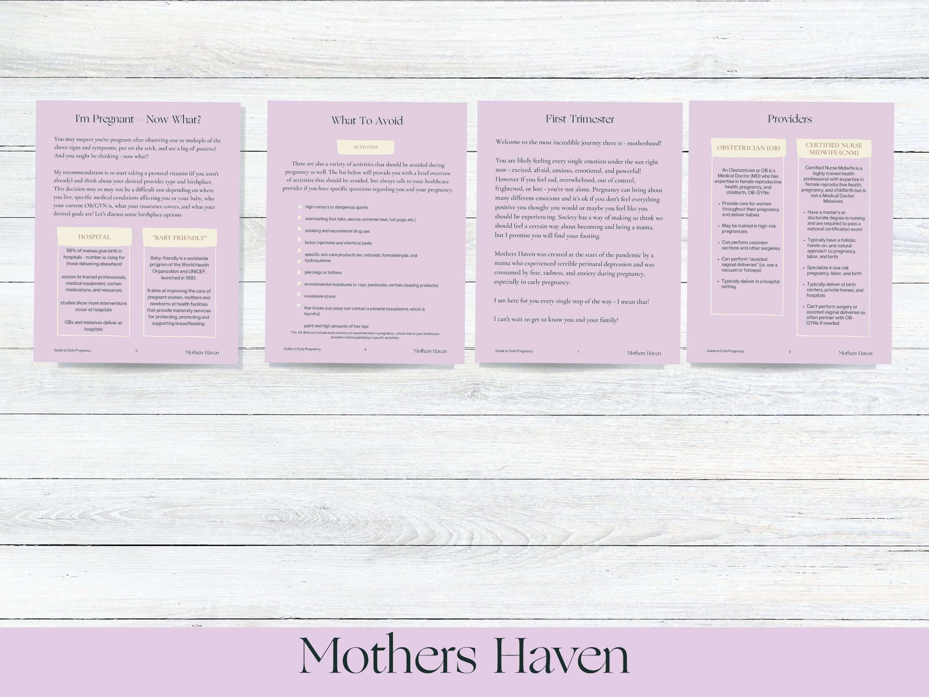 Printable Early Pregnancy Guide | Pregnancy Guide | New Mom Guide ...