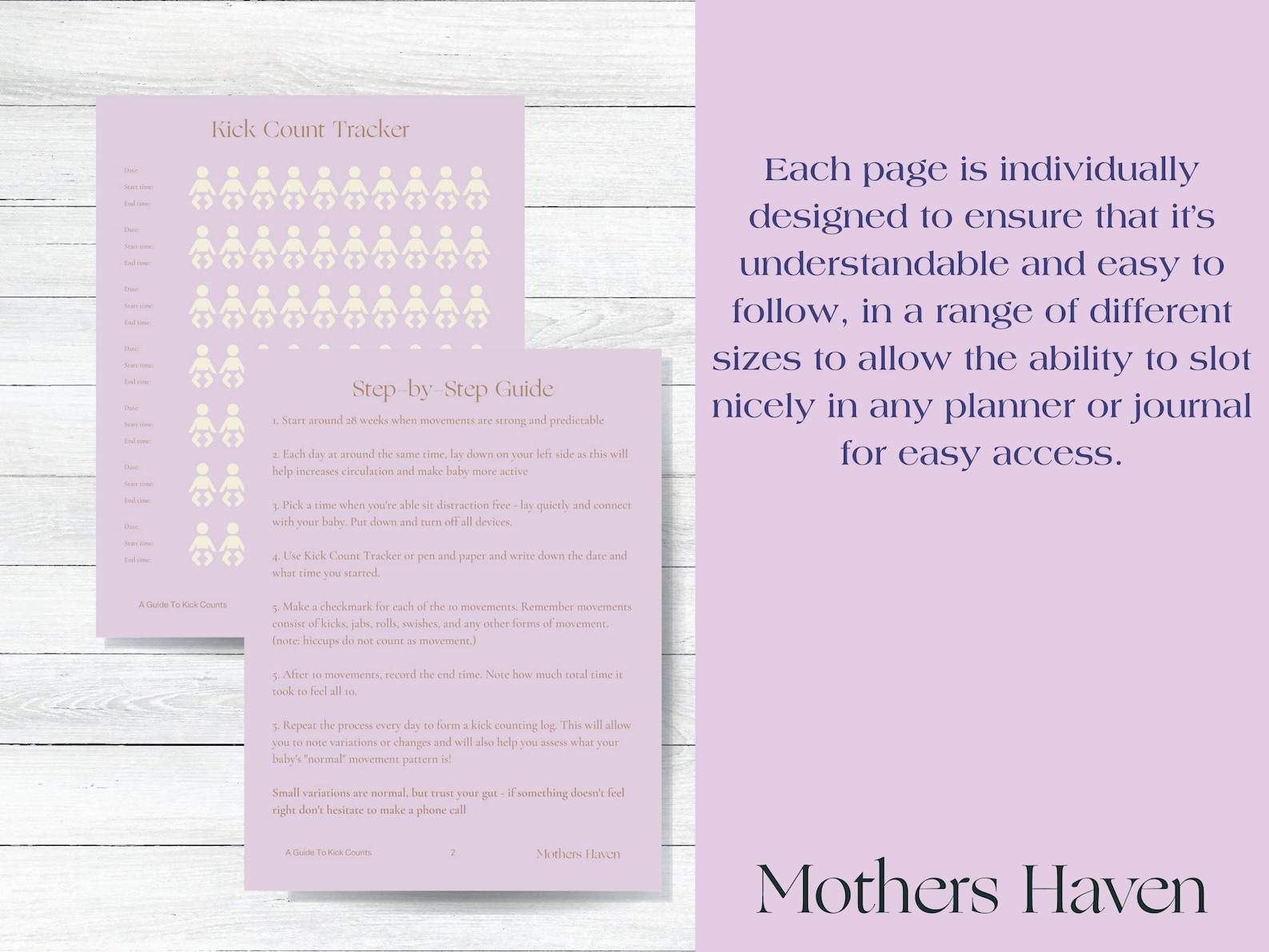 Printable Kick Count Log | Pregnancy Tracker | Kick Count Information ...