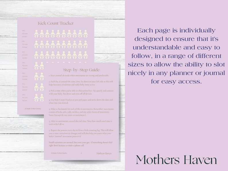 Printable Kick Count Log | Pregnancy Tracker | Kick Count Information ...