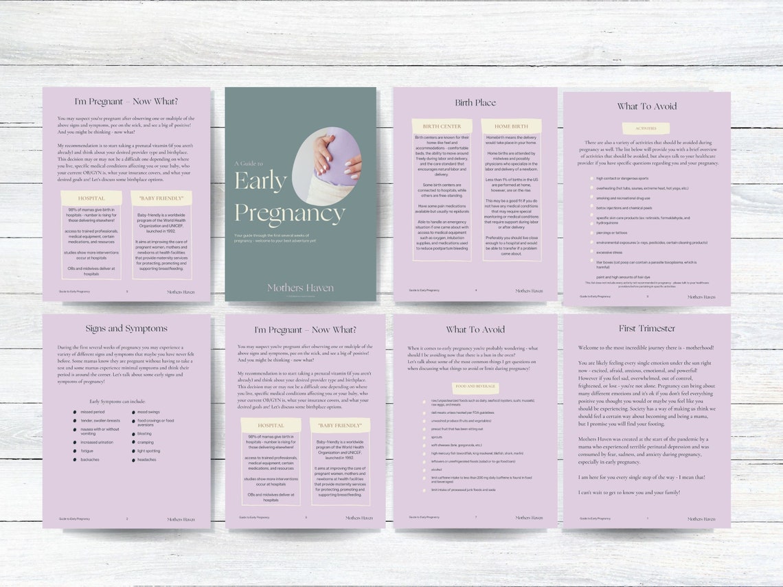 Printable Early Pregnancy Guide | Pregnancy Guide | New Mom Guide ...