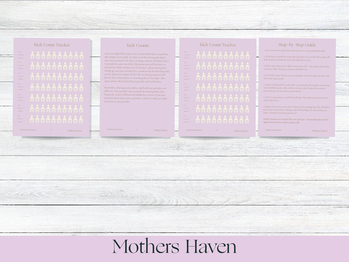 Printable Kick Count Log | Pregnancy Tracker | Kick Count Information ...