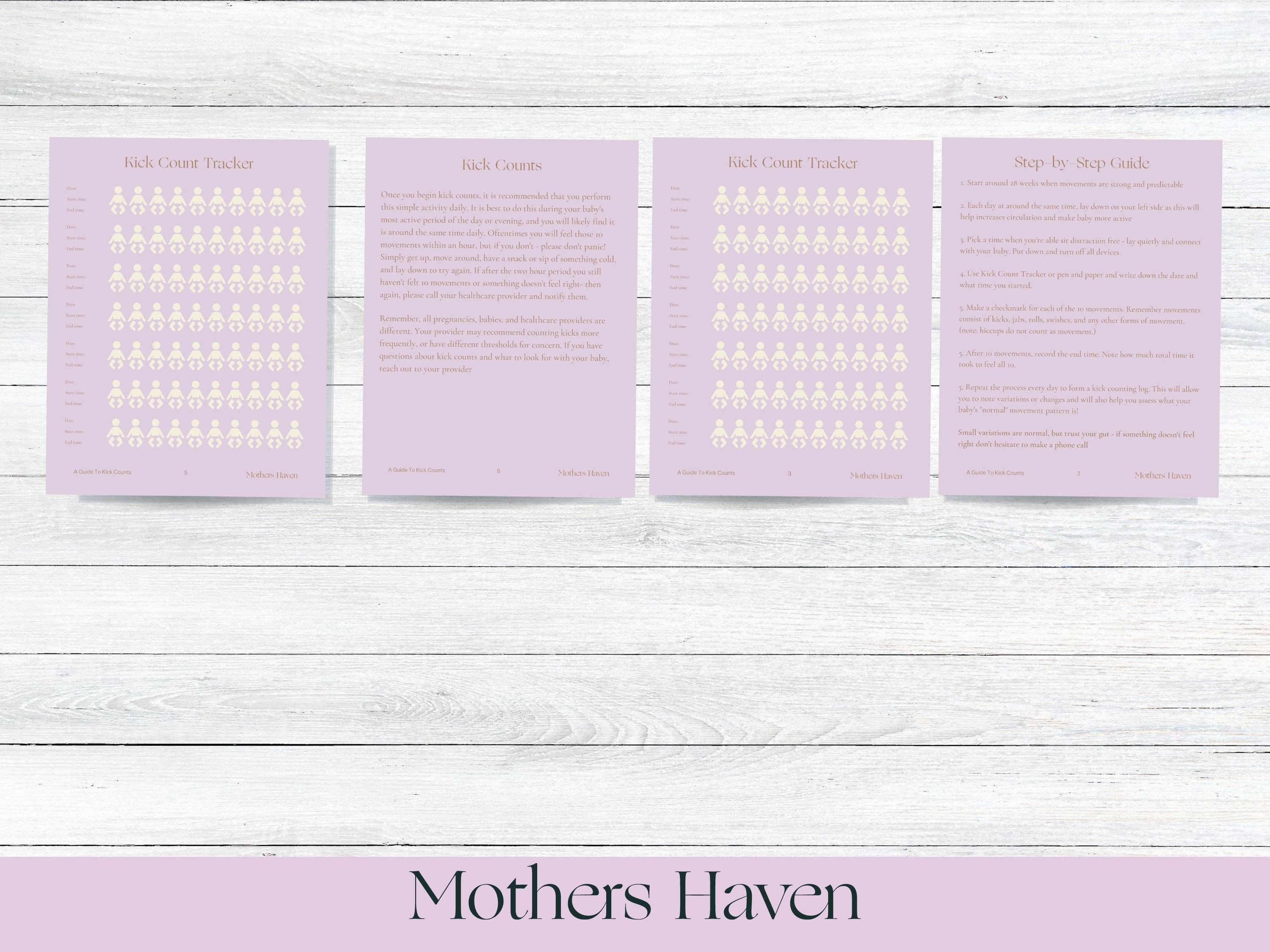 Printable Kick Count Log | Pregnancy Tracker | Kick Count Information ...