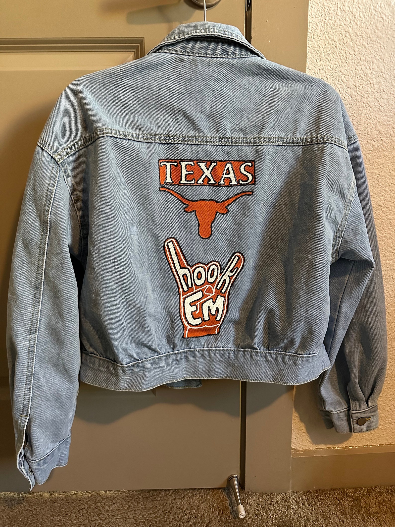 Hand Painted University of Texas Jean Jacket - Etsy