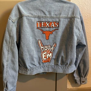 Hand Painted University of Texas Jean Jacket - Etsy