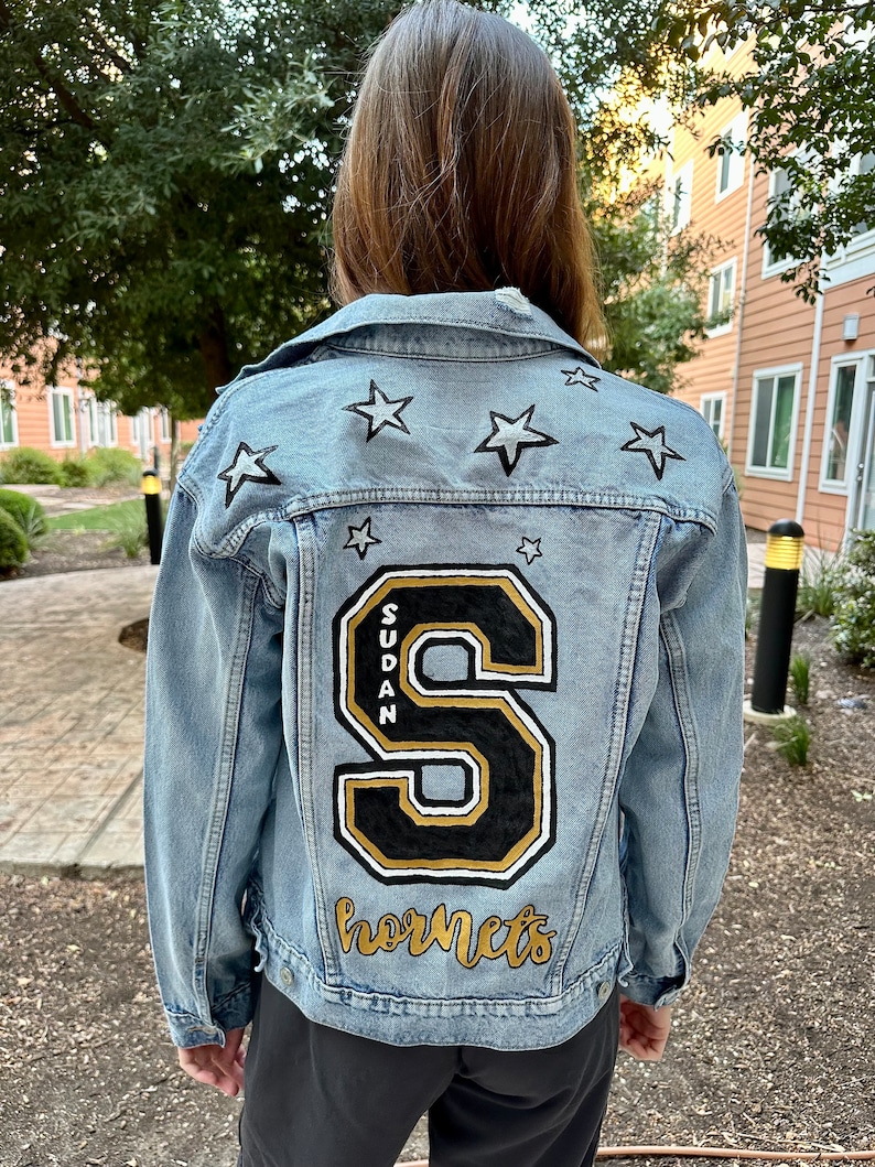 Hand Painted Custom High School Jean Jacket | Made to Order - Etsy