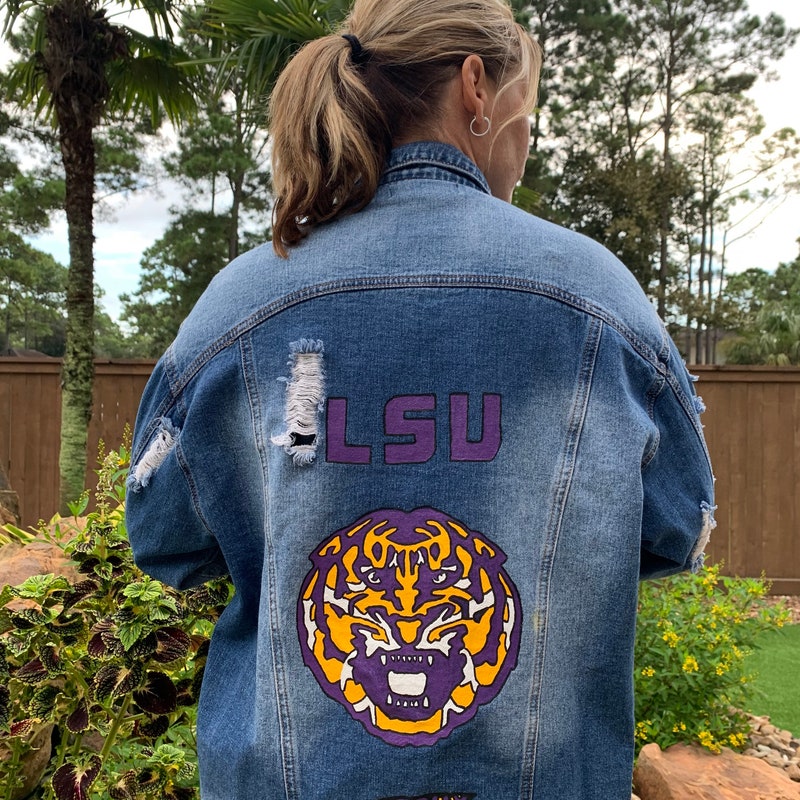 College Jean Jacket - Etsy