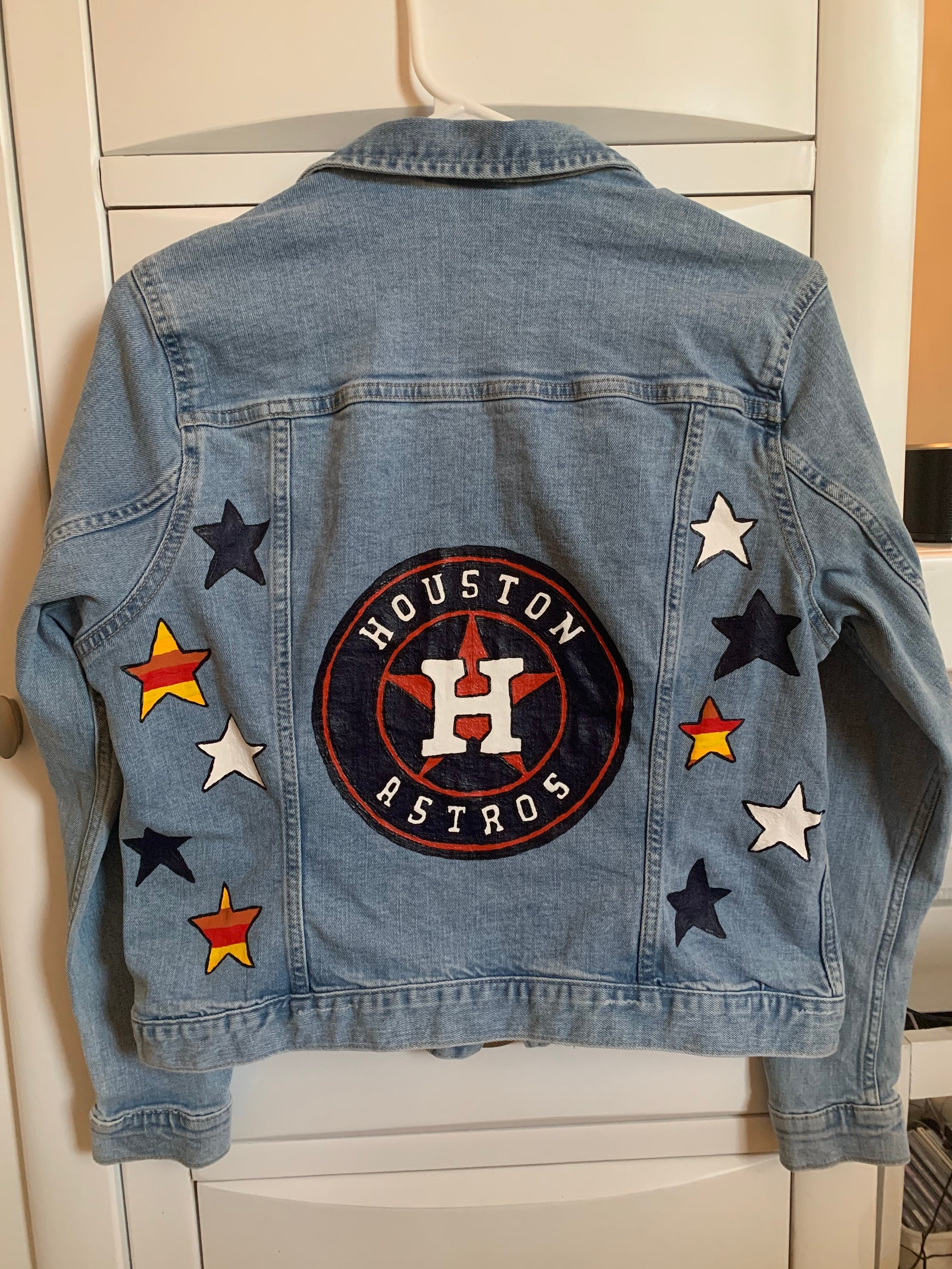 Houston Astros Hand Painted Jean Jacket - Etsy