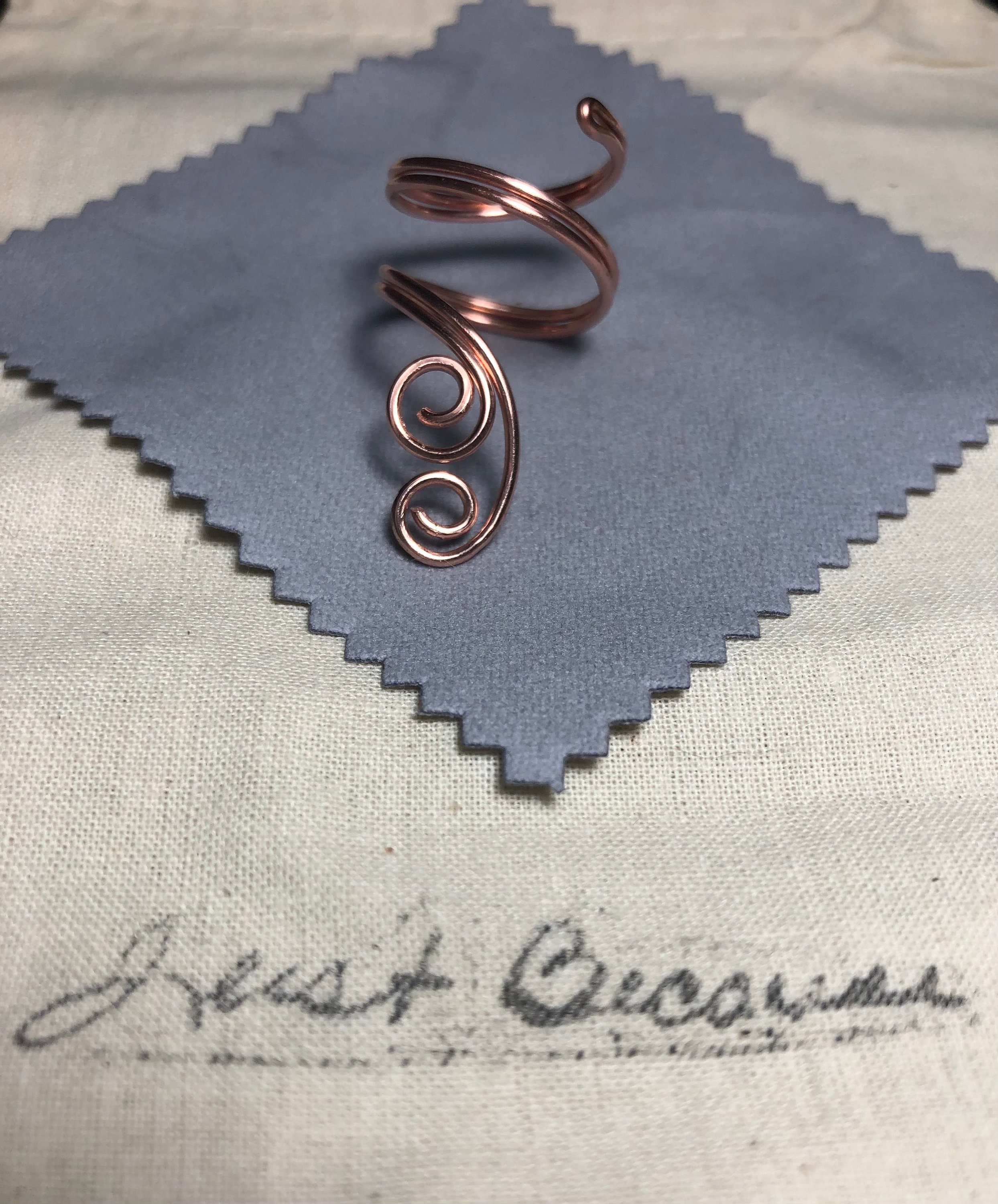 Antique Copper Wire Ring Wire Wrap Design Ring Scroll Wire - Etsy