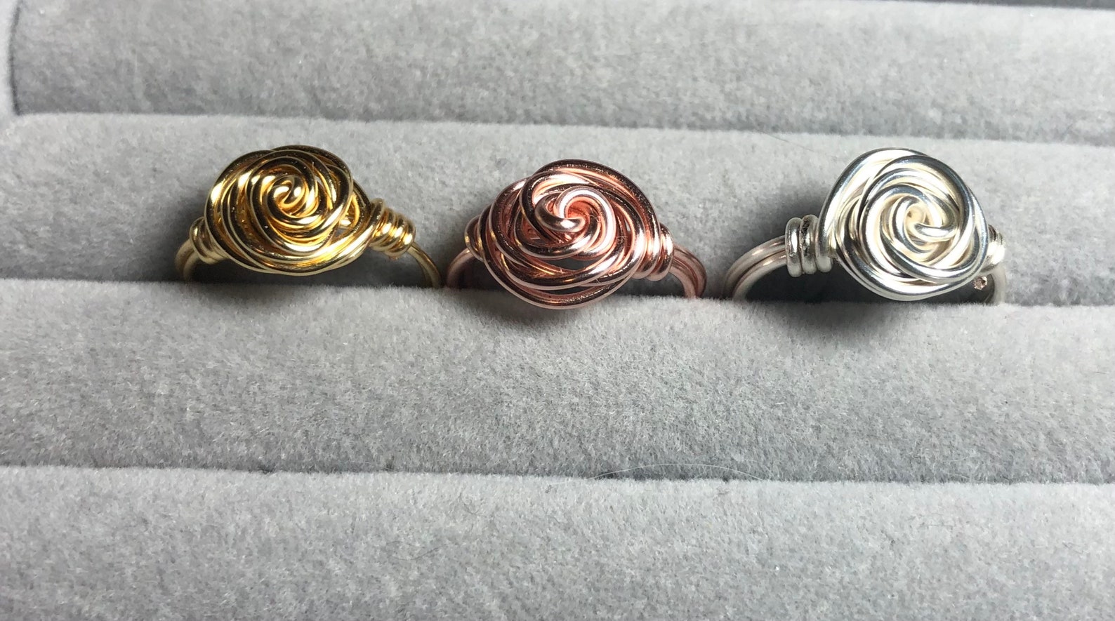 Rose Shaped Wire Wrapped Ring Gold Ring Silver Ring Rose - Etsy
