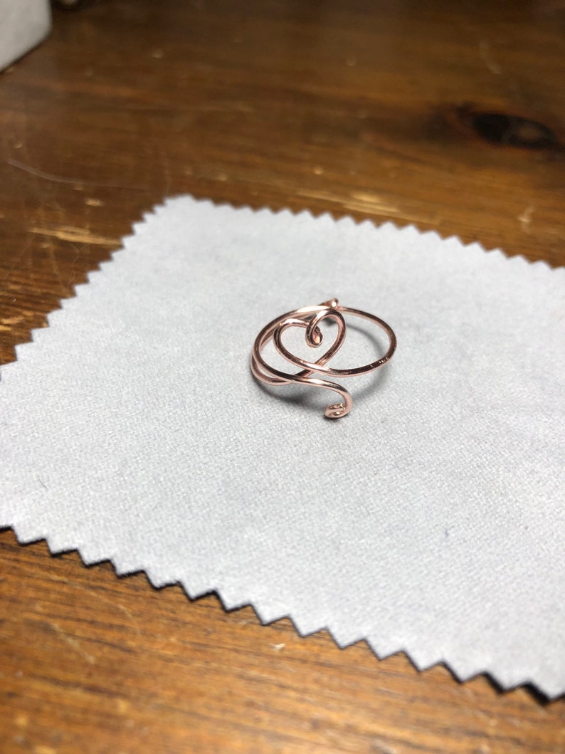 Heart Shape Wire Wrapped Ring Rose Gold Heart Ring Silver | Etsy