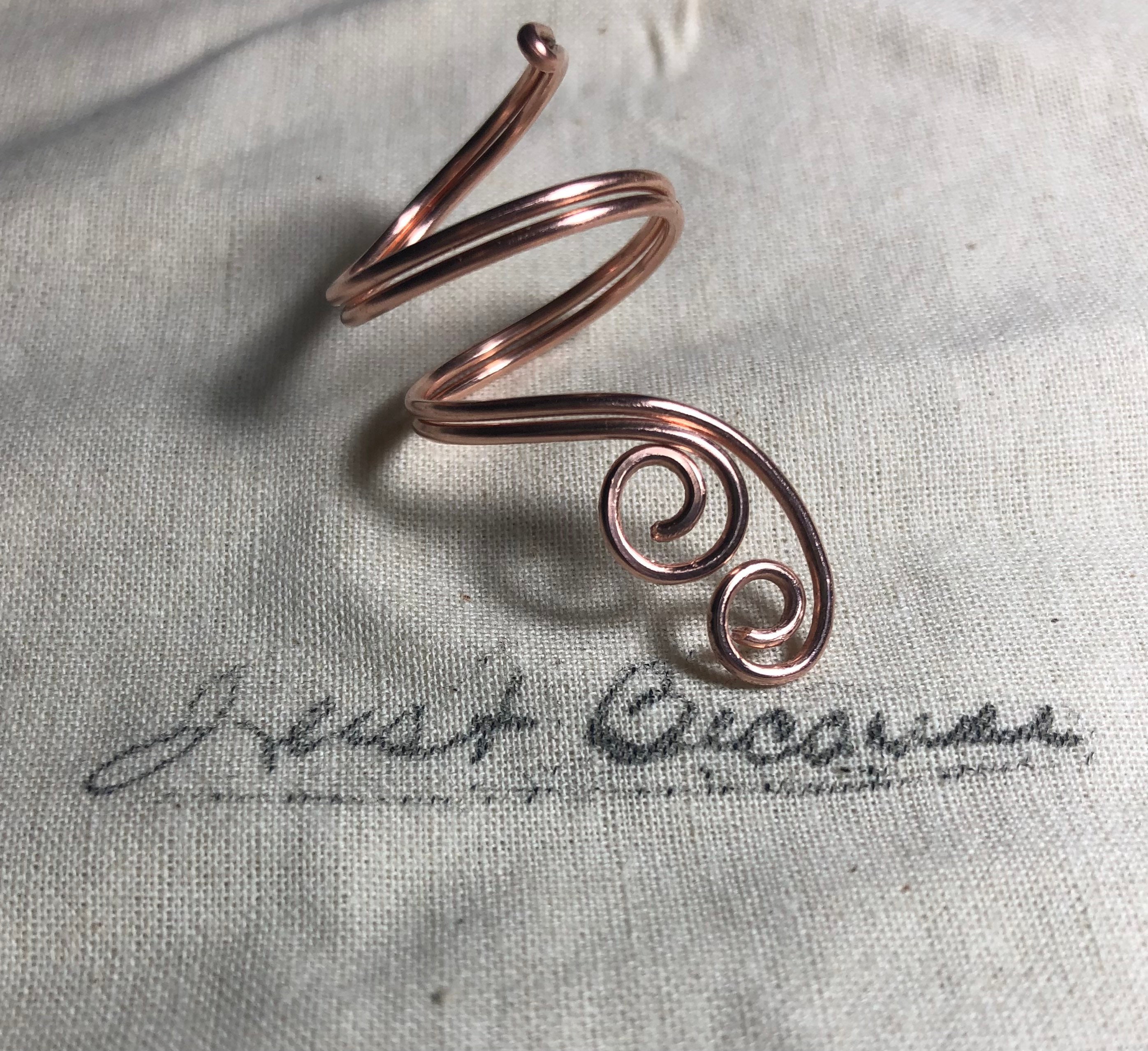 Antique Copper Wire Ring Wire Wrap Design Ring Scroll Wire - Etsy