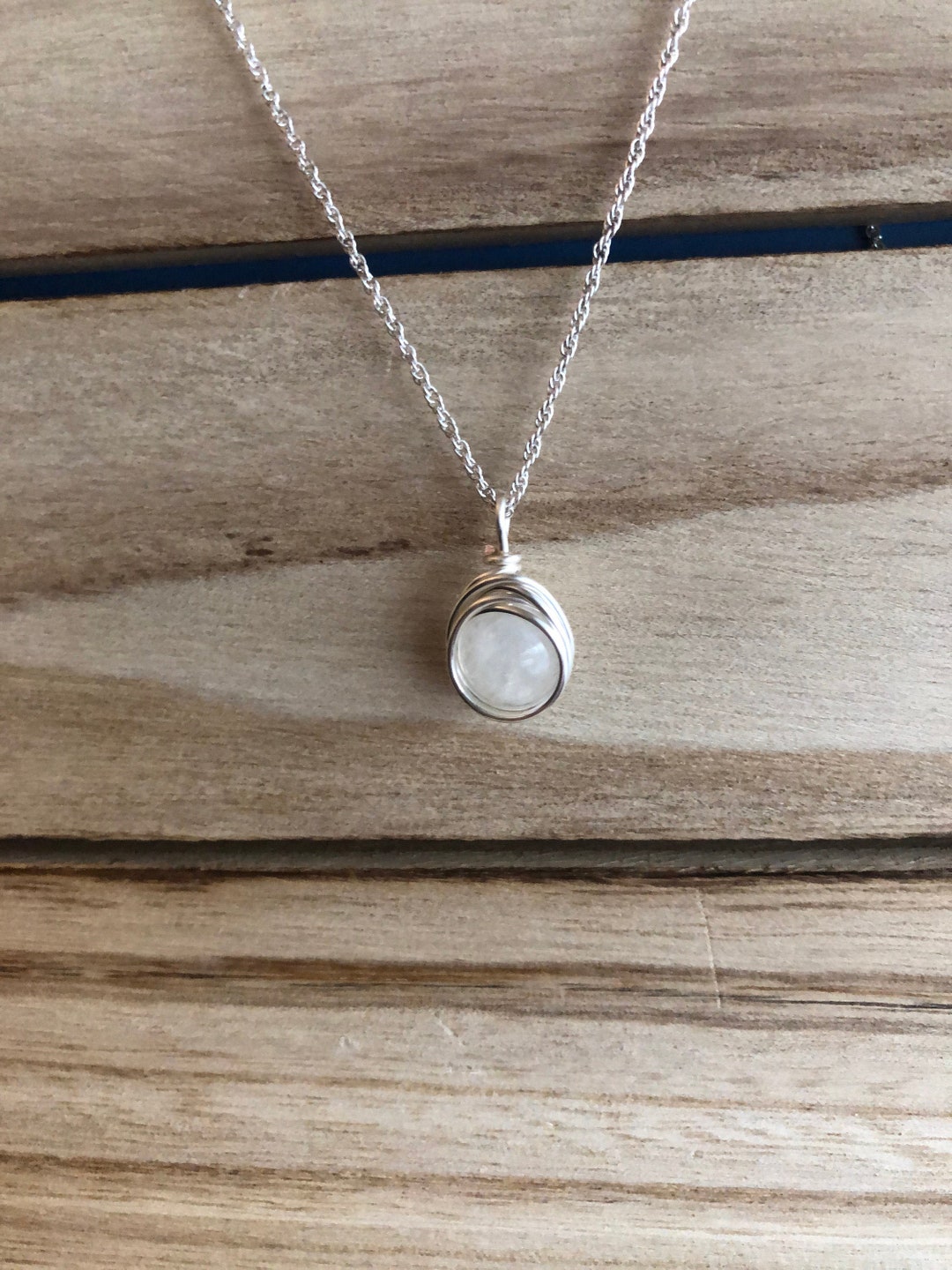 White Rainbow Moonstone, Fidget Pendant, Crystal-healing, Minimalist ...