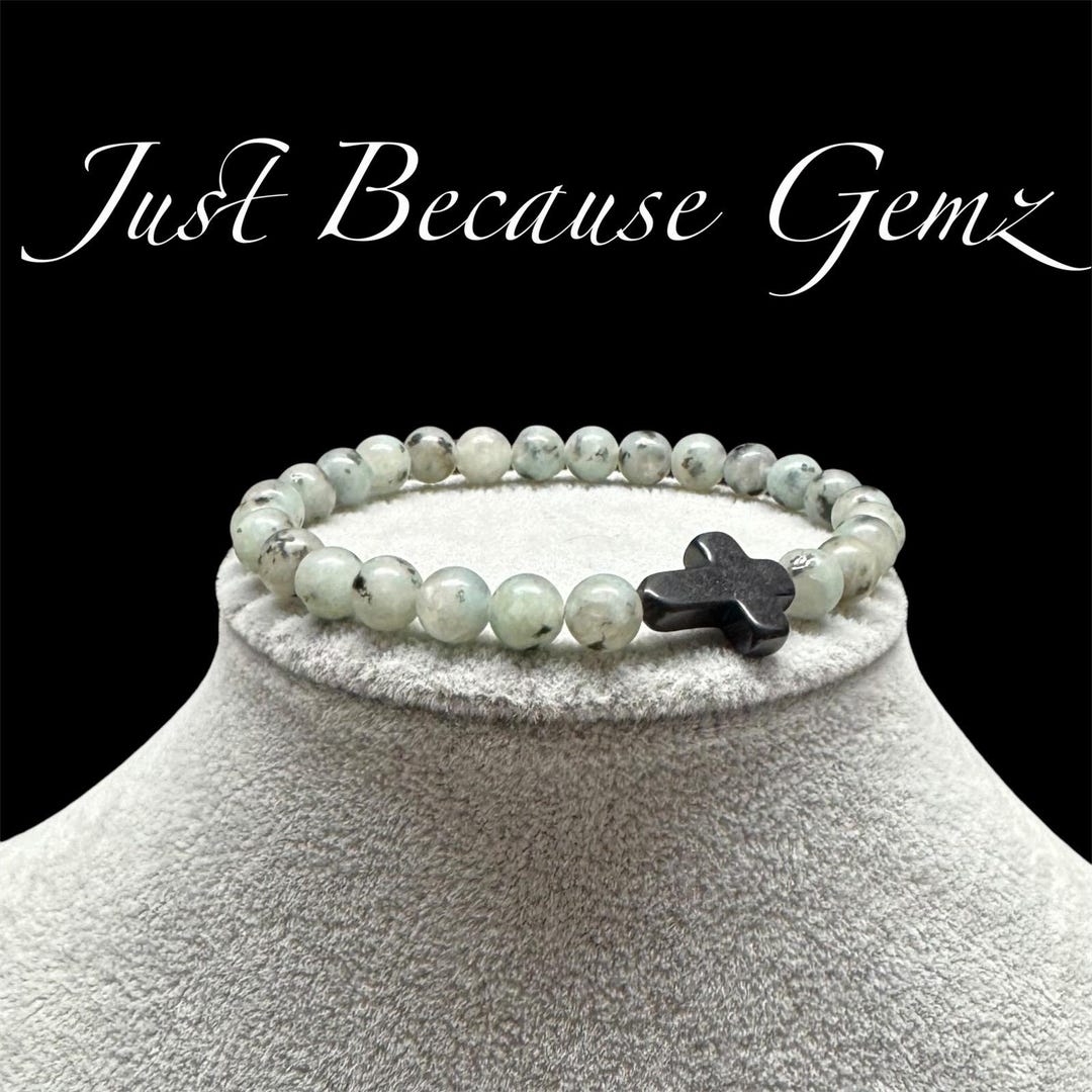 Cross Gemstone Bracelet, Jasper Crystal Healing Protection, Spiritual ...