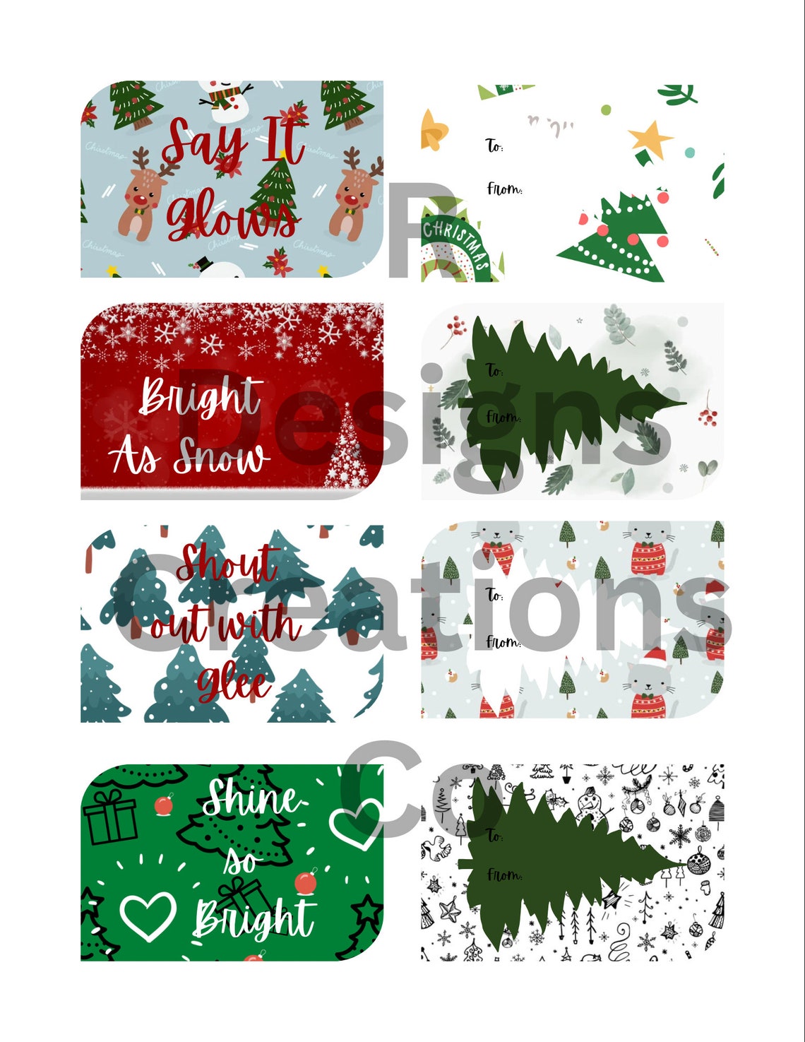 Christmas Gift Tags Printable Christmas Gift Tags Digital - Etsy