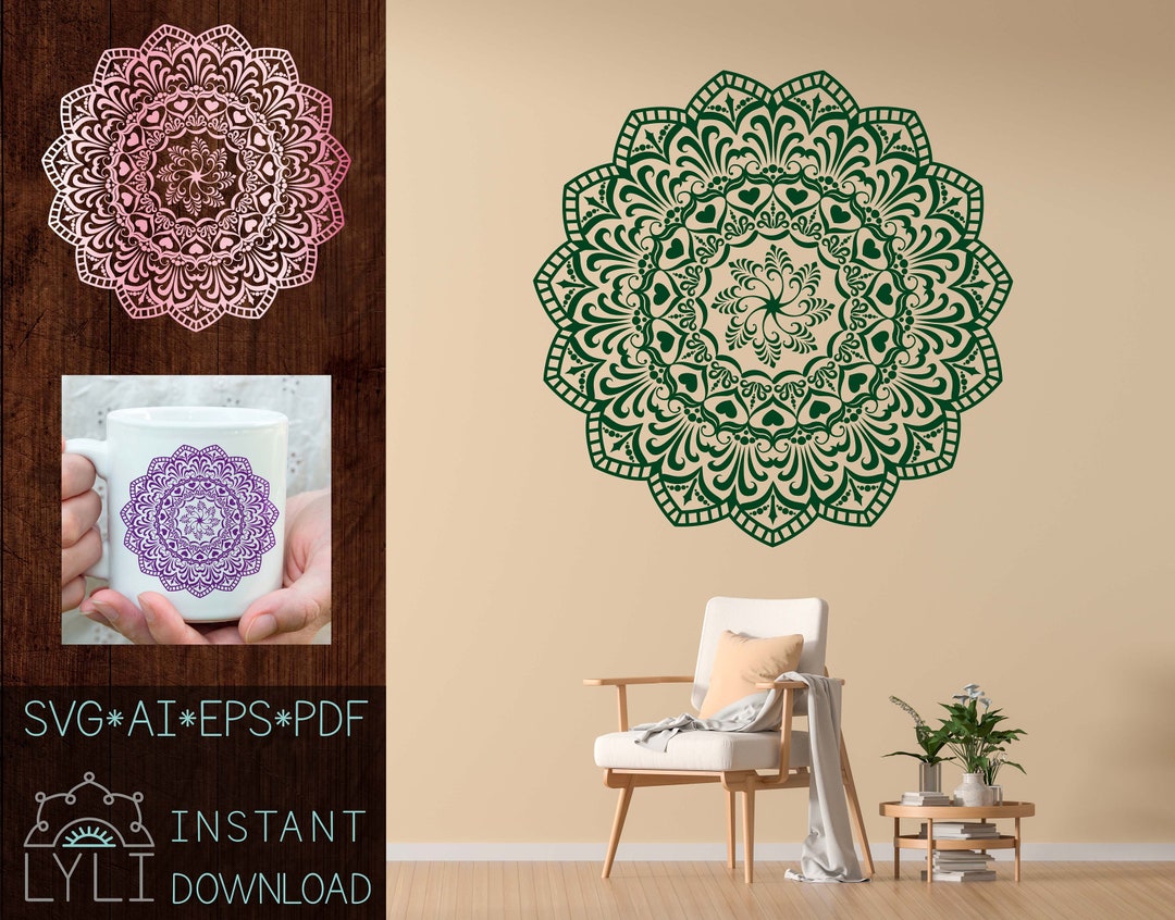 Mandala Monogram Vector Cut File (digital Download) - Etsy