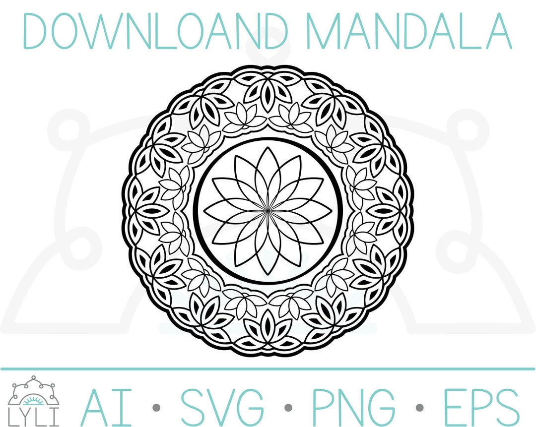 Mandala Digital Download Eps, Svg, Png, Ai. Symbol Esoteric, Plotter ...