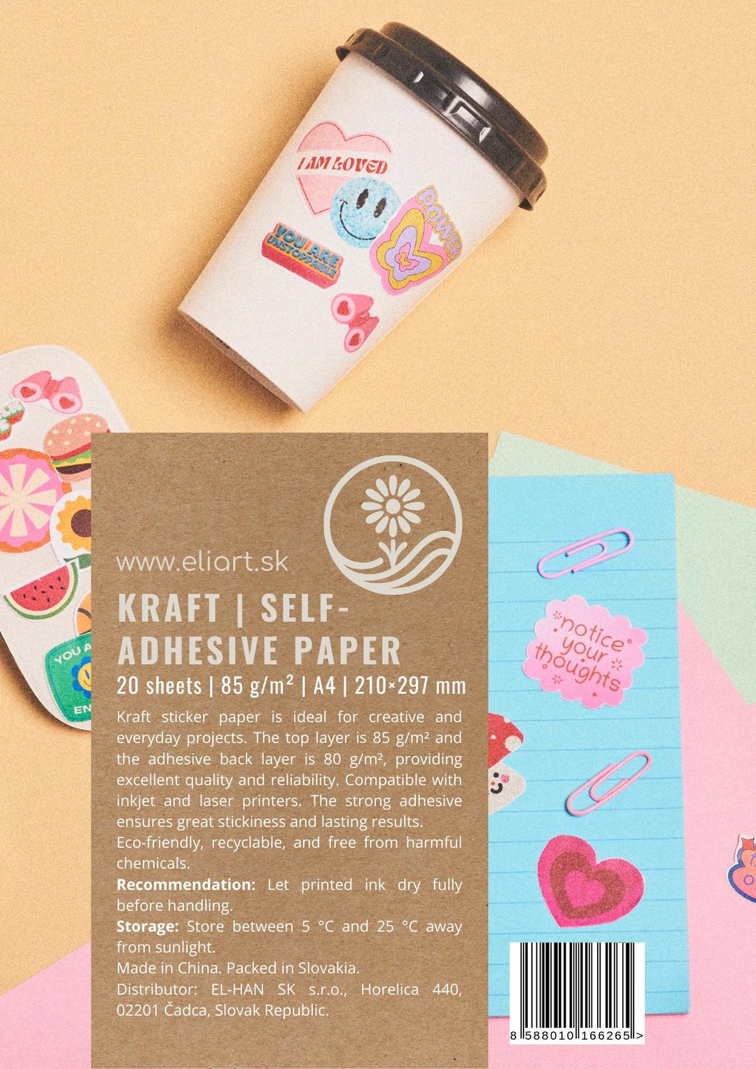 A4 Kraft Sticker Paper | Brown Self-adhesive, Printable Eco Labels - Etsy
