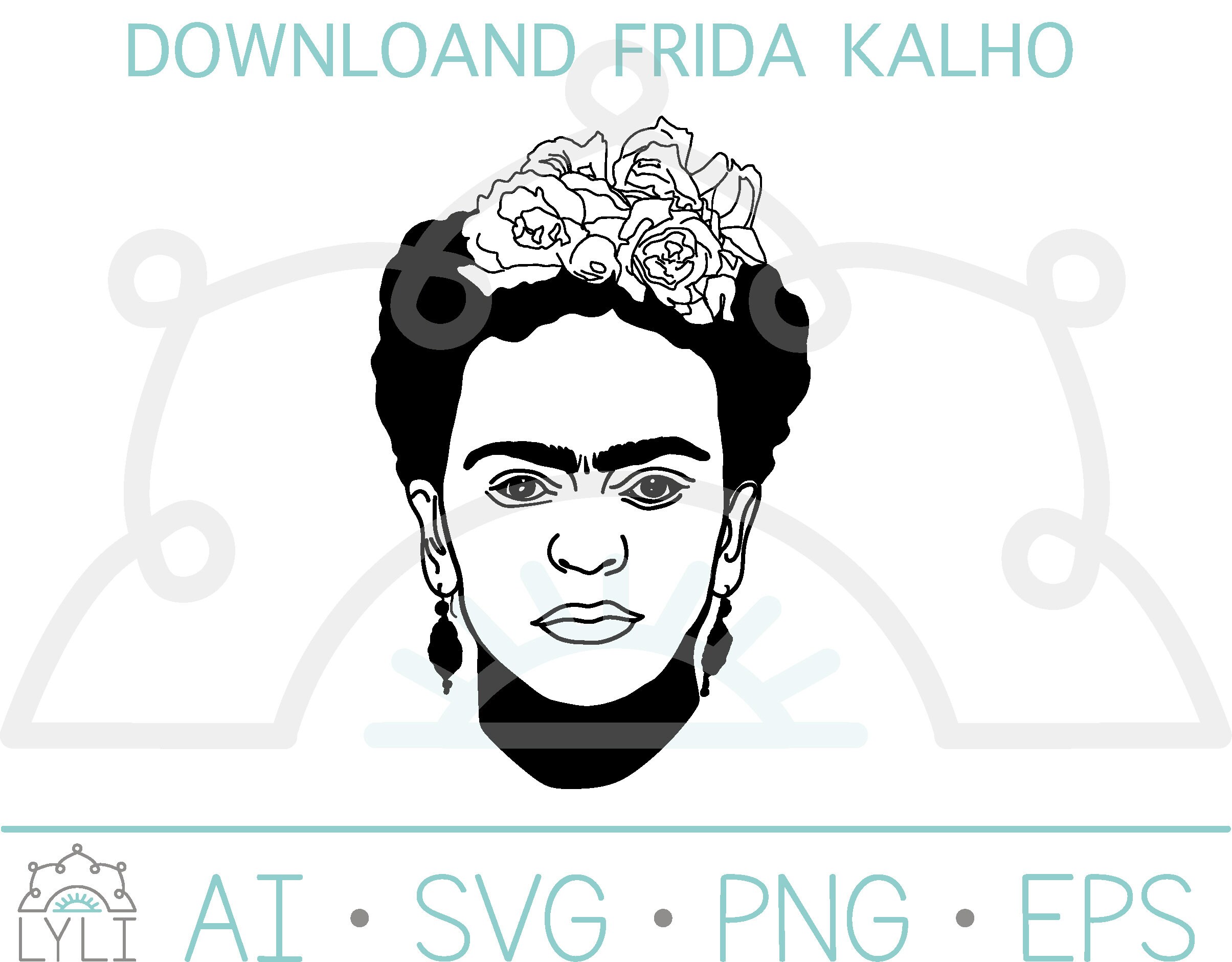 Frida Kahlo, Digital Files, SVG, AI, PNG, Artis, Cutter, Vinil, Digital ...