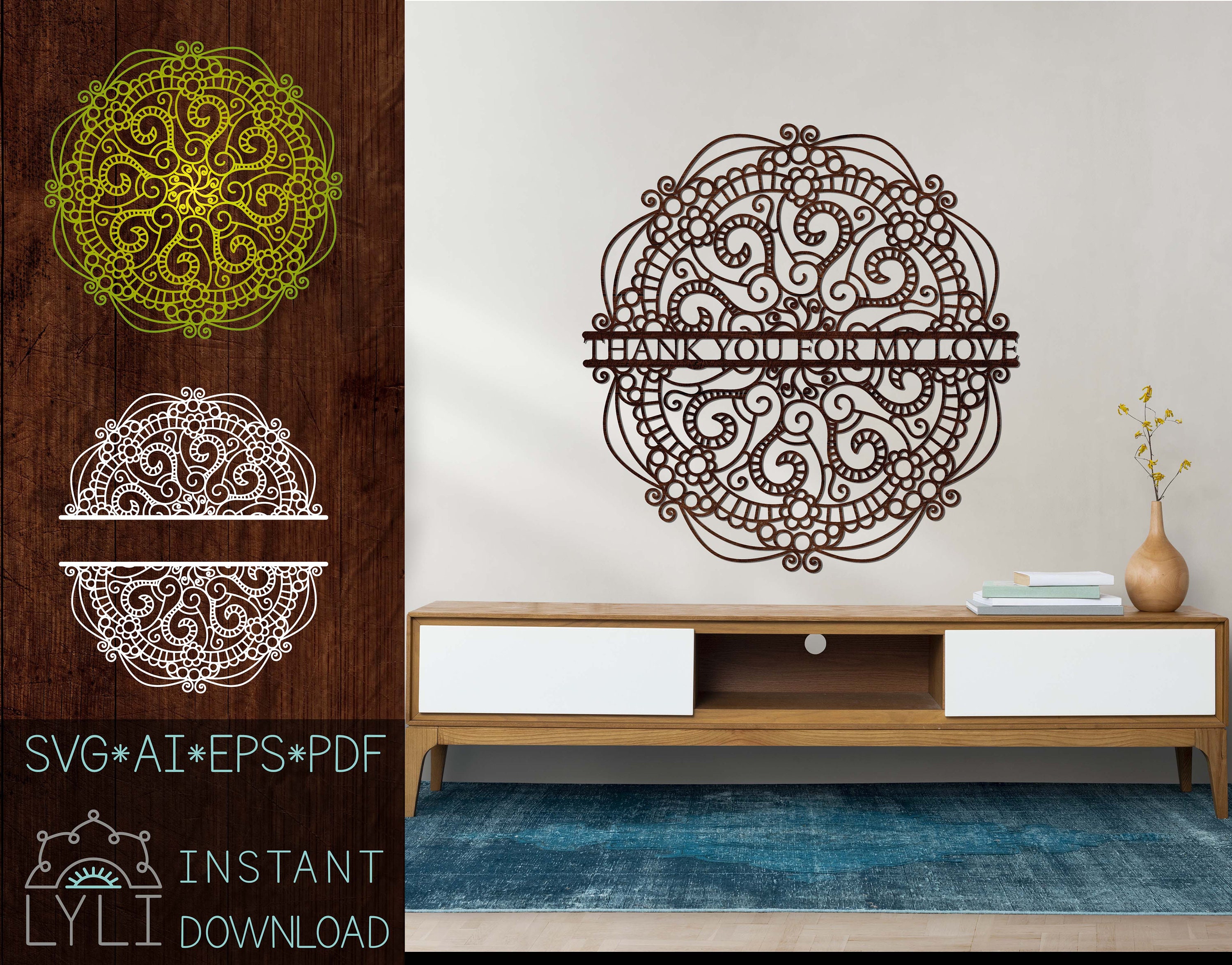 Mandala SVG, Vector File, Suitable for Cutting (vinyl, Plywood, Laser ...