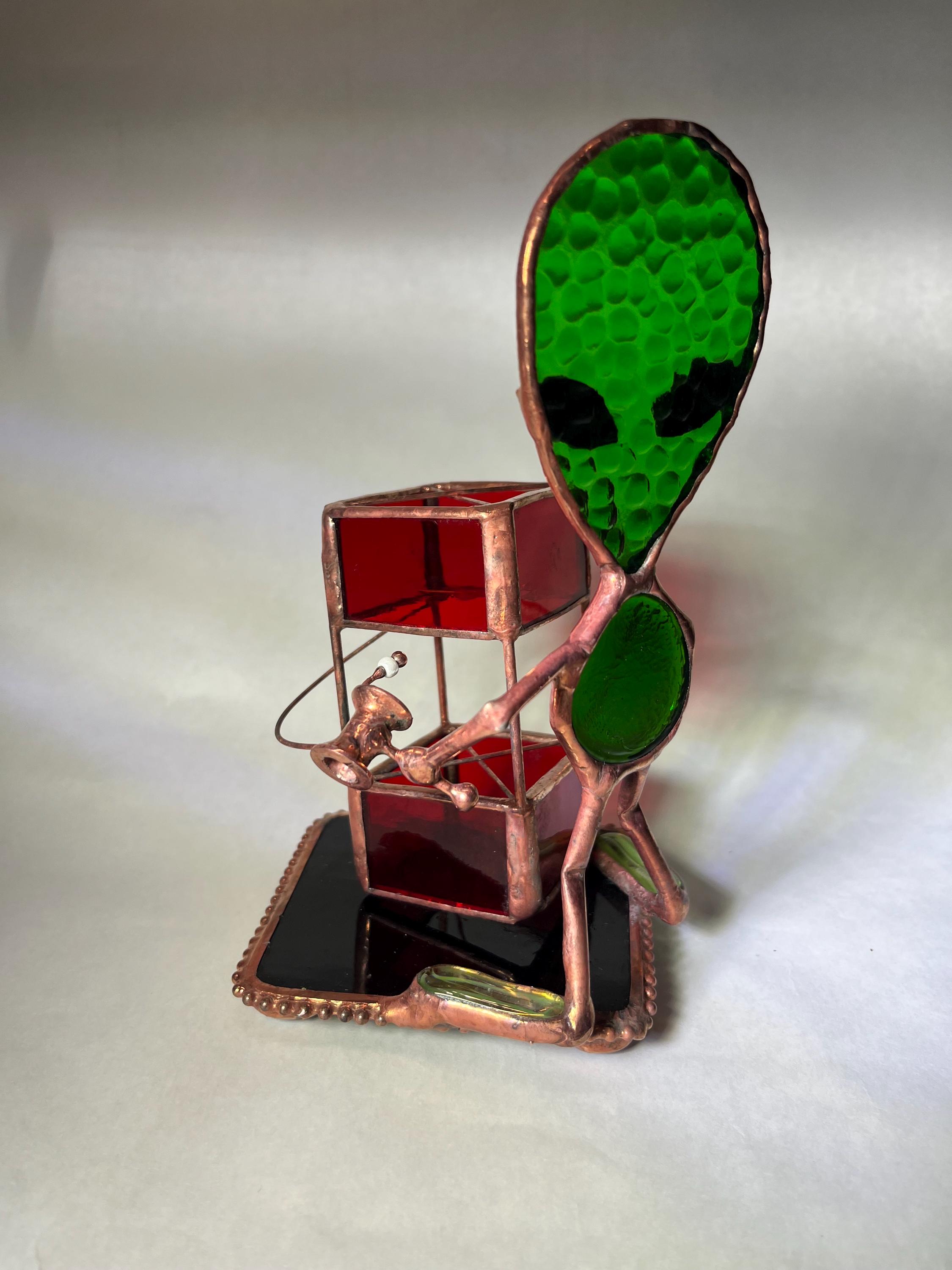 Stained Glass Alien Flying BOX Kite - Etsy