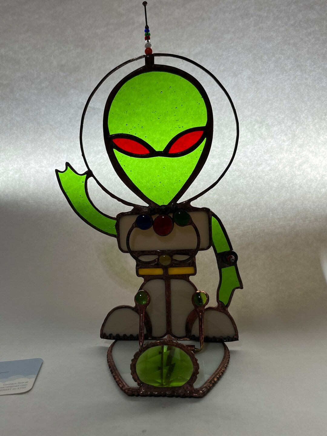 Stained Glass Alien Business Card Holder - Etsy
