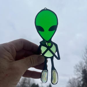 Stained Glass Alien in Transporter - Etsy