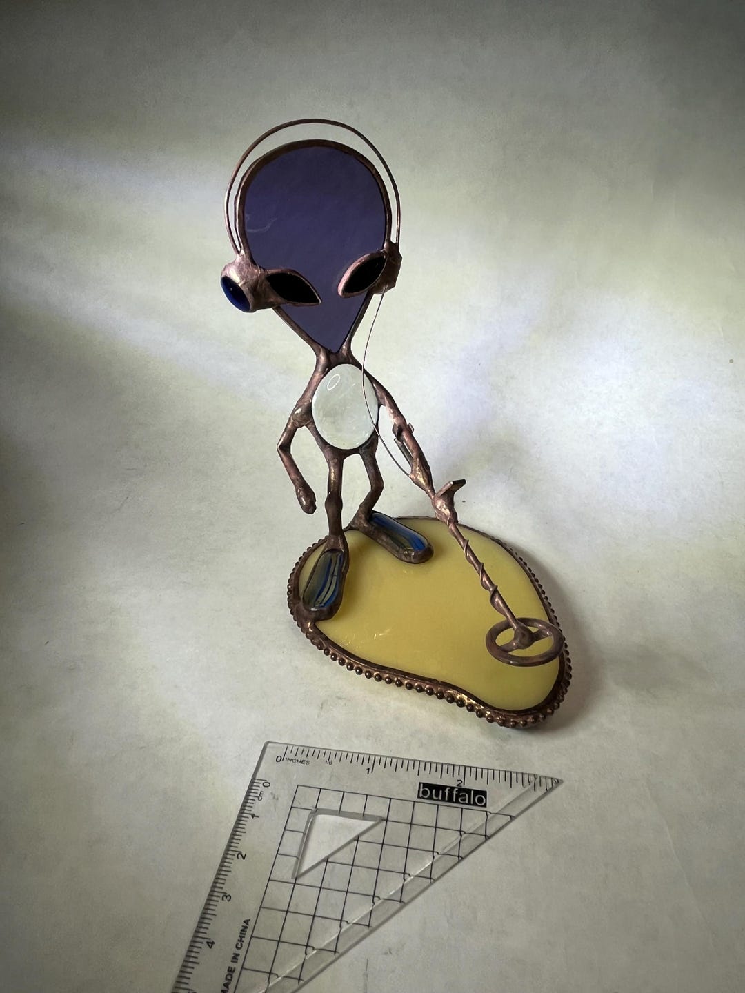 Stained Glass Alien With Metal Detector - Etsy