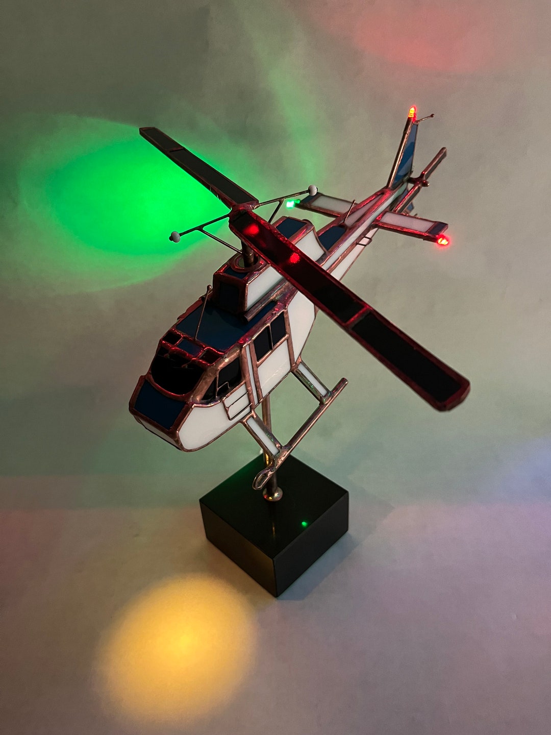 Helicopter With LED Navigation Lights - Etsy