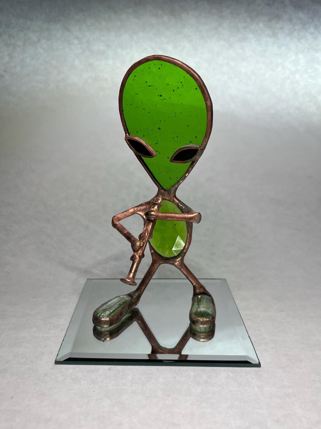 Stained Glass Alien Clarinet/soprano Sax Player - Etsy