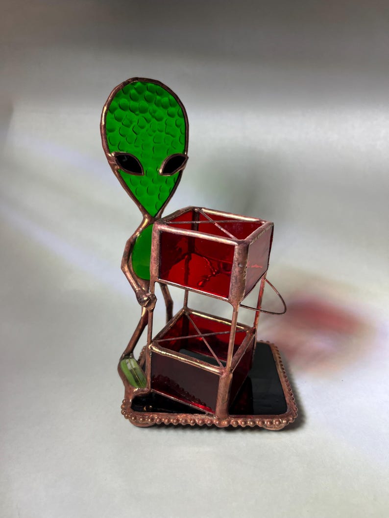 Stained Glass Alien Flying BOX Kite - Etsy