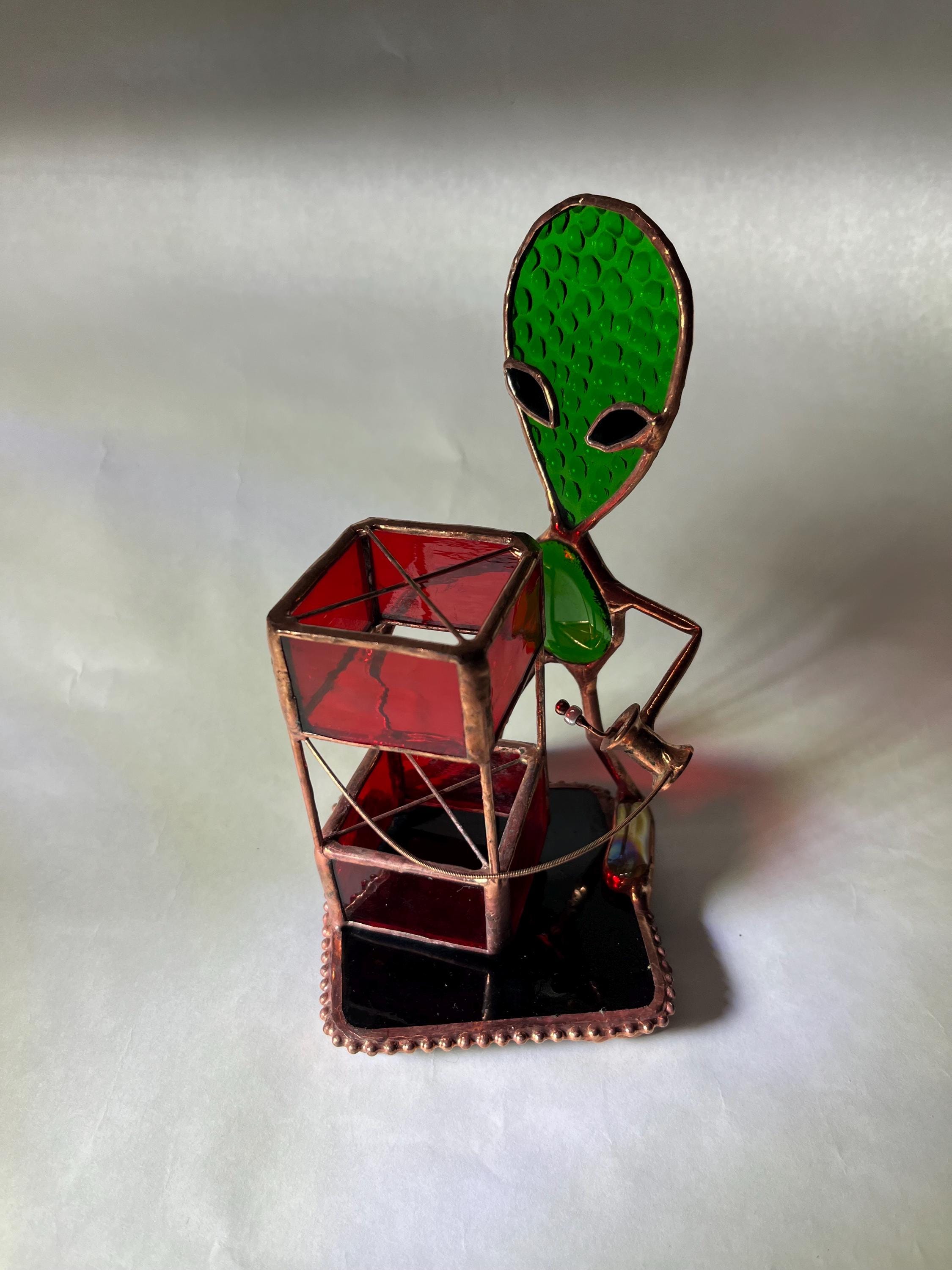 Stained Glass Alien Flying BOX Kite - Etsy
