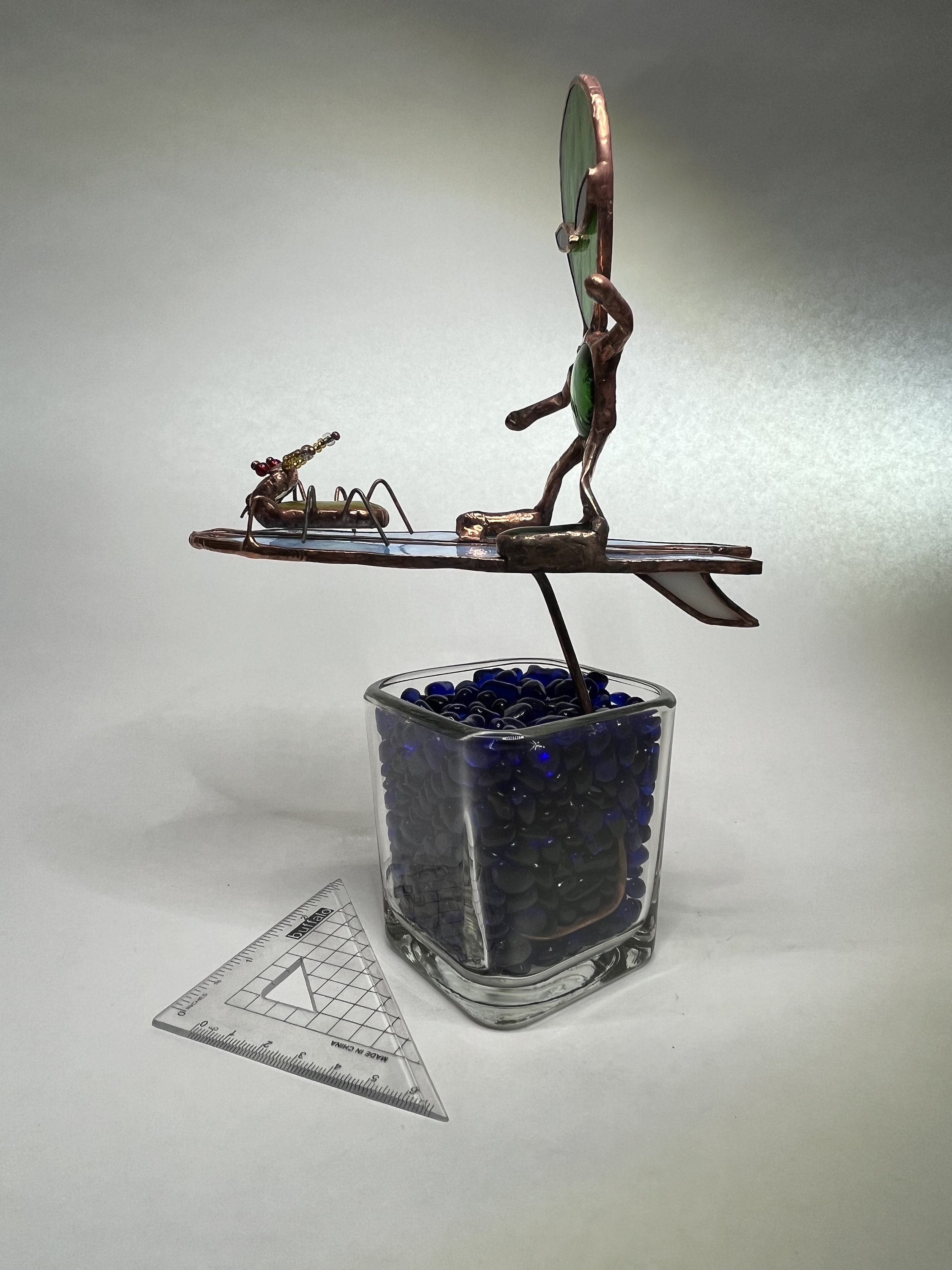 Stained Glass Alien on Surfboard - Etsy