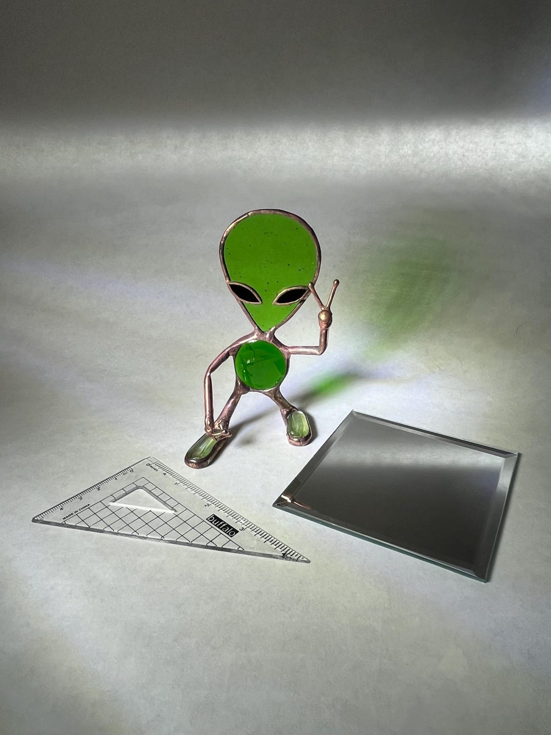 Stained Glass Standing Peace Sign Alien - Etsy