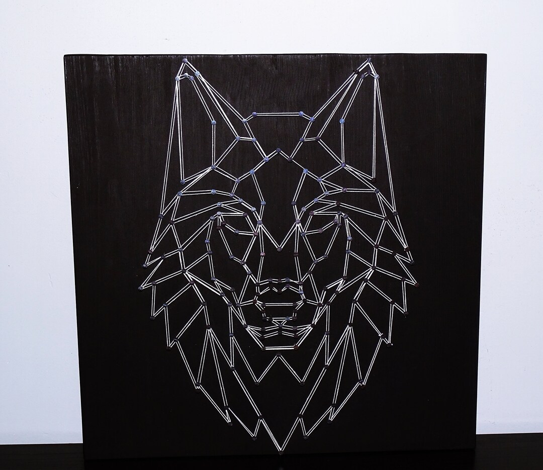 Geometric Wolf String Art DIY - Etsy