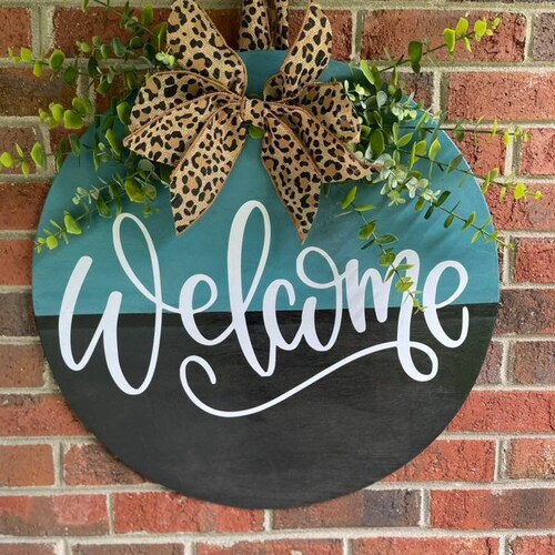 Welcome Door Sign//funny Door Sign//round Wood Door Sign - Etsy