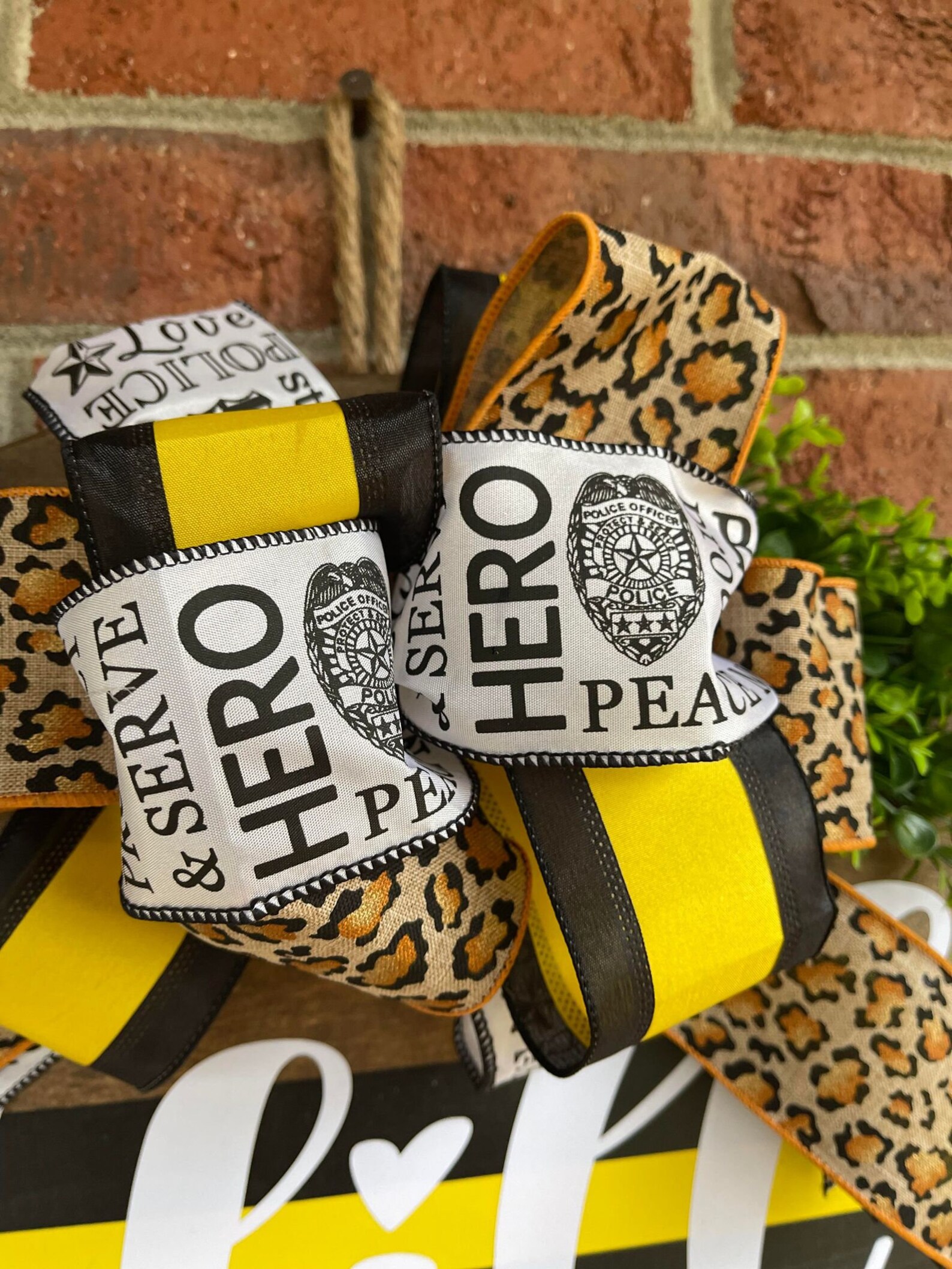 Thin Yellow Line Wreath/thin Yellow Line Door Sign/first - Etsy