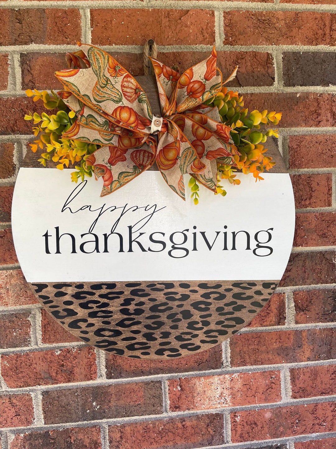 Happy Thanksgiving Door Hanger/ Happy Thanksgiving Wreath / Happy ...