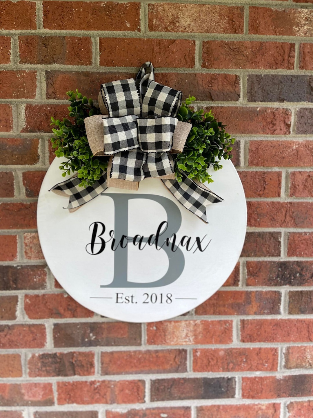 Large Monogram Custom Door Sign - Etsy