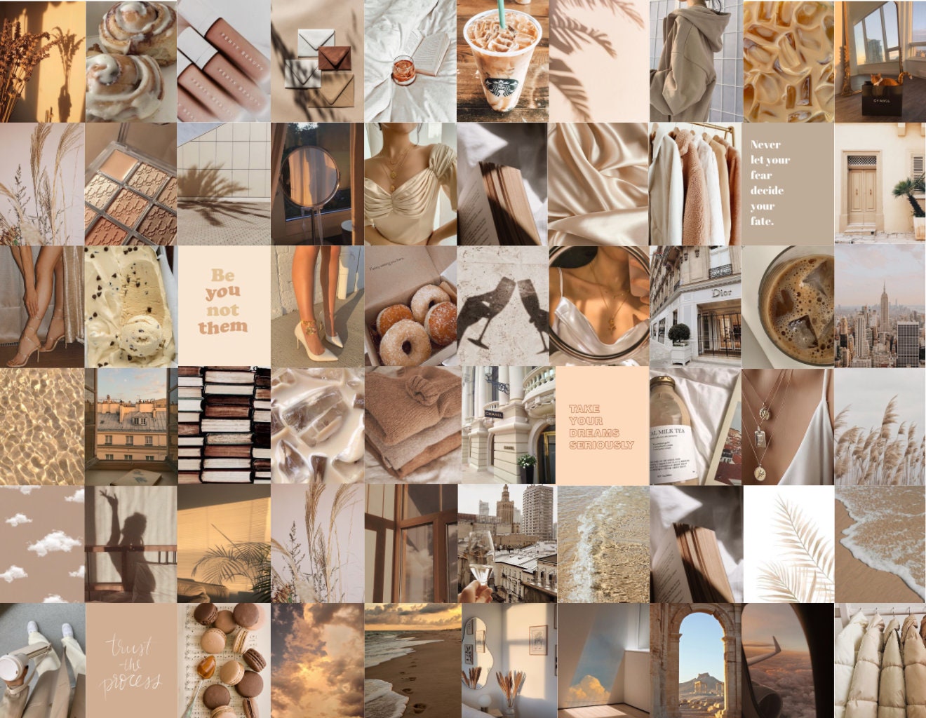 Beige Wall Collage Kit, Tan Aesthetic, DIGITAL Prints, Wall, 43% OFF