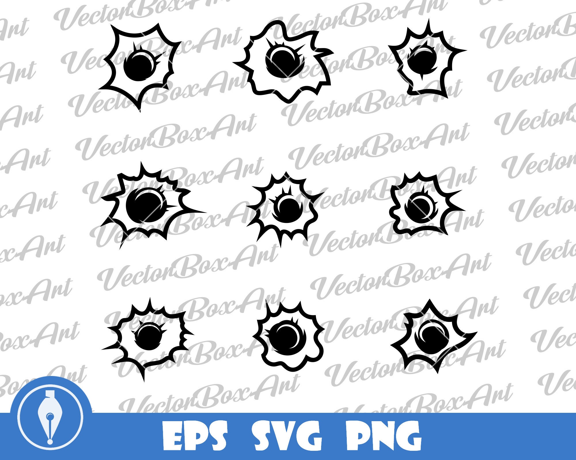 Bullet Clipart, Bullet Cartridge Svg, Eps, Ai. Bullet Bundle, Patron ...