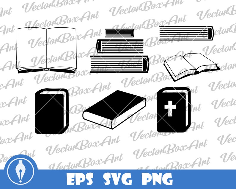 Livre clipart, livre svg, bundle svg livres, livre logo, bibliothèque ...